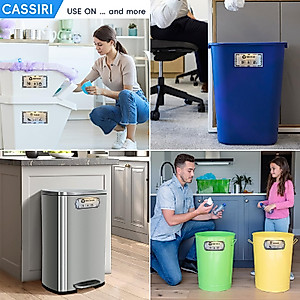 cassiri Recycle Stickers for Trash Bins - 4-Piece Set, Recycle Sticker Standard Garbage Signs Sticker, Trash and Recycle Stickers Waterproof Strong Adhesive, Recycling Stickers for Trash Can (Square)