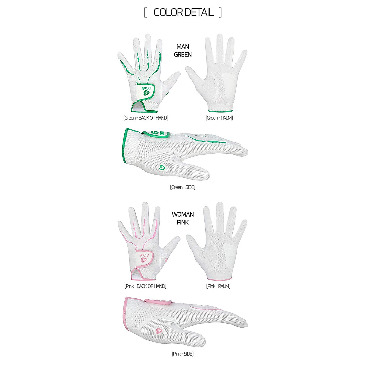 GOuft Cool Skin Functional Golf Glove for Men and Women (Green, 24 (Left-Hand))…