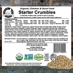 Scratch and Peck Feeds Starter Crumbles Chick Feed with Grub Protein - 25-lbs. - Certified Organic, Non-GMO Project Verified
