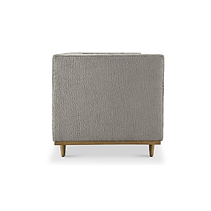 CHERS 79 Inch Sofa Couch with Button Tufted Back, Vintage Mid Century Modern Sofa, Fabric Upholstered Loveseat, 2-Seater Couches for Living Room, Bedroom, Office, Square Arms, Solid Wood Legs, Gray