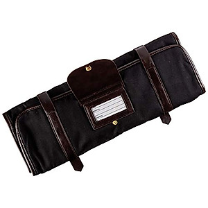 Barfly Mixology Roll Black with brown leather accents