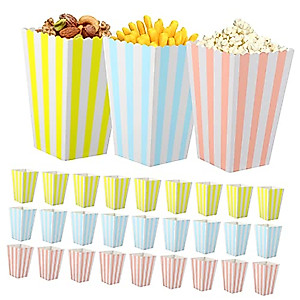60 Pcs Popcorn Boxes Carton Mini Treat Boxes Mini Plastic Containers Popcorn Cups Disposable Movie Popcorn Holder Popcorn Container Popcorn Boxes for Party Popcorn Buckets Large