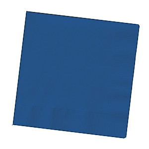 Creative Converting Touch of Color 200 Count 2-Ply Paper Beverage Napkins, Navy Blue , 5" x 5" - 251137