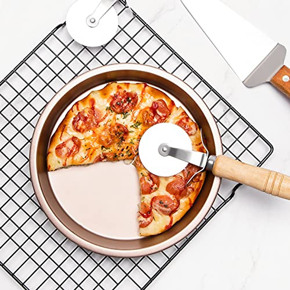 6/8/10in Non-Stick Baking Tray Pizza Pan Thickened Carbon Steel Bread Cake Mold Round Kitchen Baking Accessory Bakeware Round Deep-dish Plates Pans