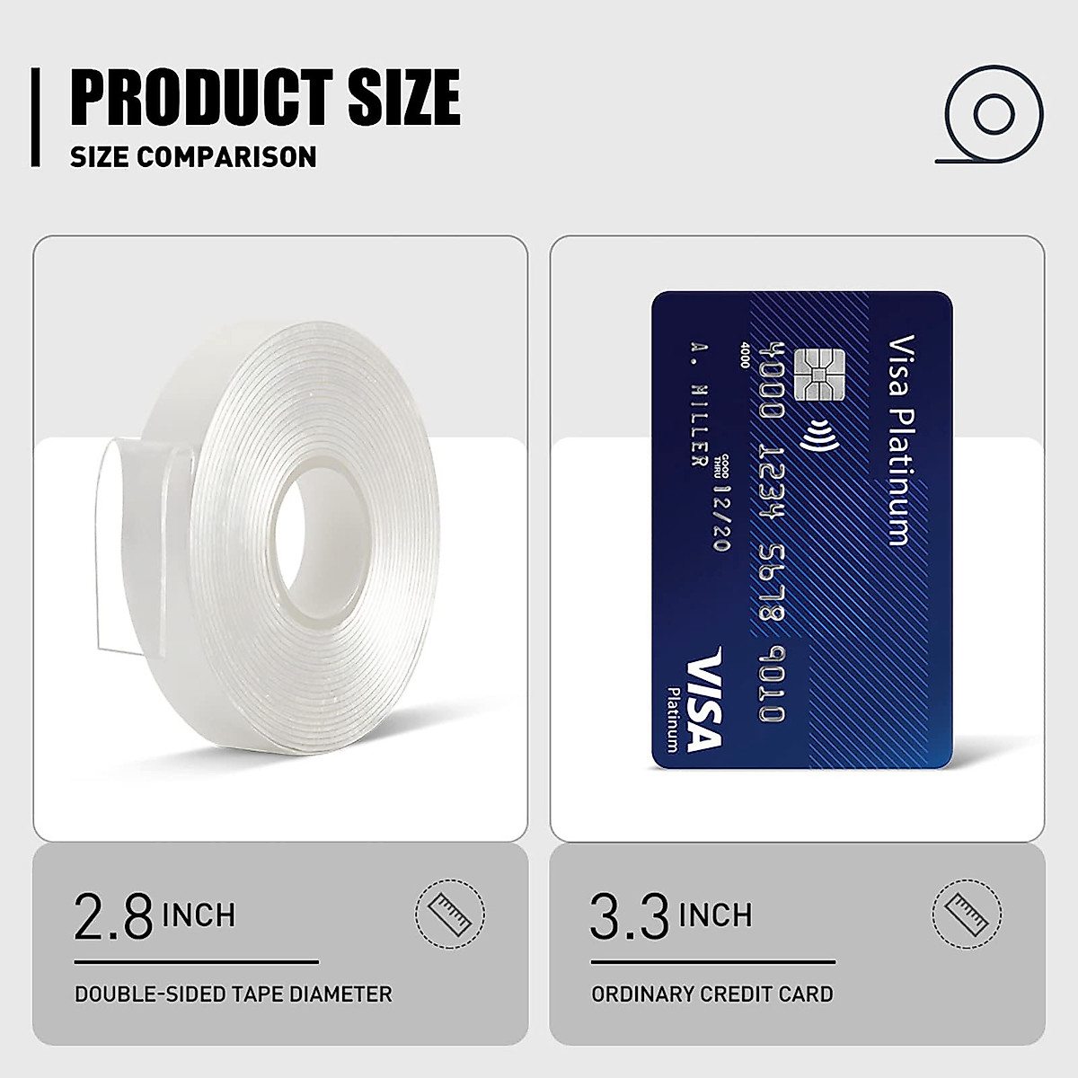 Maxwel Manufacturing Double Sided Tape Heavy Duty - 1/2 in 10 Ft Acrylic Sticky Mounting Tape Clear Removable Strong Two Sided Adhesive for Sign/Photo/Poster/Picture Mount(Pack of 1 Roll)