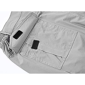 TBMPOY Men's Hiking Cargo Shorts 9" Lightweight Water Resistant Quick Dry Travel Shorts with 6 Pockets for Outddor Golf Camping Light Grey 40
