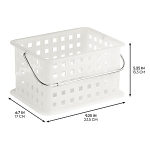 iDesign Spa BPA-Free Recycled Plastic Small Stackable Basket, 9.25" x 6.69" x 5.13", Frost