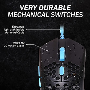 HK Gaming Sirius M Ultra Lightweight Honeycomb Shell Gaming Mouse | 54 Grams | 16000 cpi | USB Wired | 6 programmable Buttons | On-Board Memory | Anti Slip Grips | Sirius-M 16000cpi Phantom