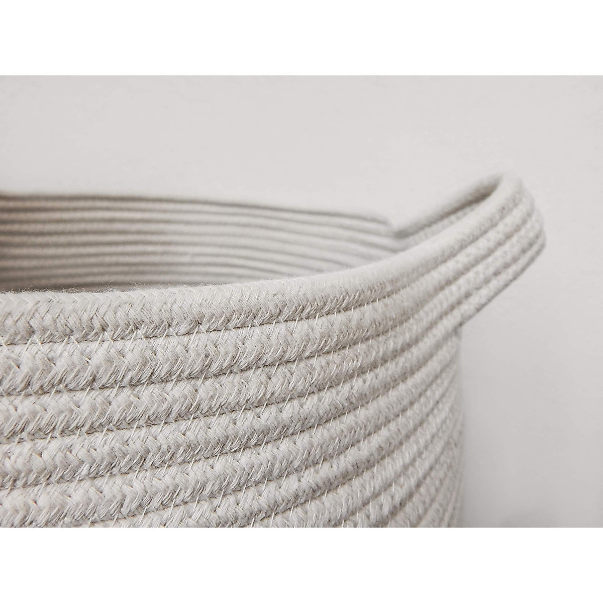 Large Woven Storage Baskets (Set of 2) Decorative Blanket Basket for Living Room, Toys, Pillows, Nursery or Towels. Laundry Hamper. Baskets for Organizing. Cotton Rope Baskets