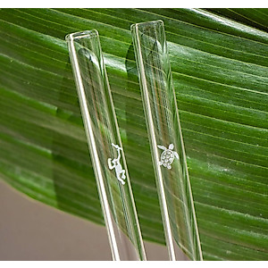 HALM Glass Straws - Earth Day Charity Edition - 6 Reusable Drinking Straws engraved with Endangered Animals - 20 cm (8 in) x 0.9 cm - Made in Germany - Dishwasher Safe - Eco-Friendly