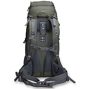 TERRA PEAK Backpacking Backpack Hiking Backpack 65L+20L khaki green