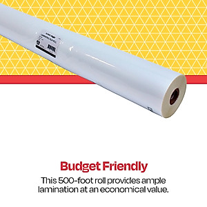 School Smart Laminating Film Roll, 25 Inches x 500 Feet, 1.5 mil Thick, High Gloss