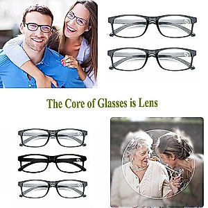 Voitead HD reading glasses men anti-blue light anti-fatigue fashion middle-aged and elderly glasses (2 Grey 1 Black, 2, multiplier_x)