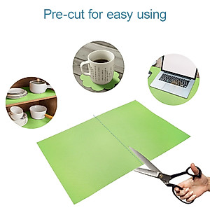 Refrigerator Liners Fridge Mats Pads 8 Pack Washable Waterproof Drawer Table Shelf Liner Mat with 2 Cleaning Cloths（3 Green + 3 Pink + 2 Blue）