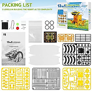 GaHoo 13-in-1 STEM Solar Robot Toys Kit for Kids, DIY Building Science Learning Educational Experiment Kit, Engineering Science Kits Birthday Gift for Age 8 9 10 11 12 Years Old Boys Girls Teens