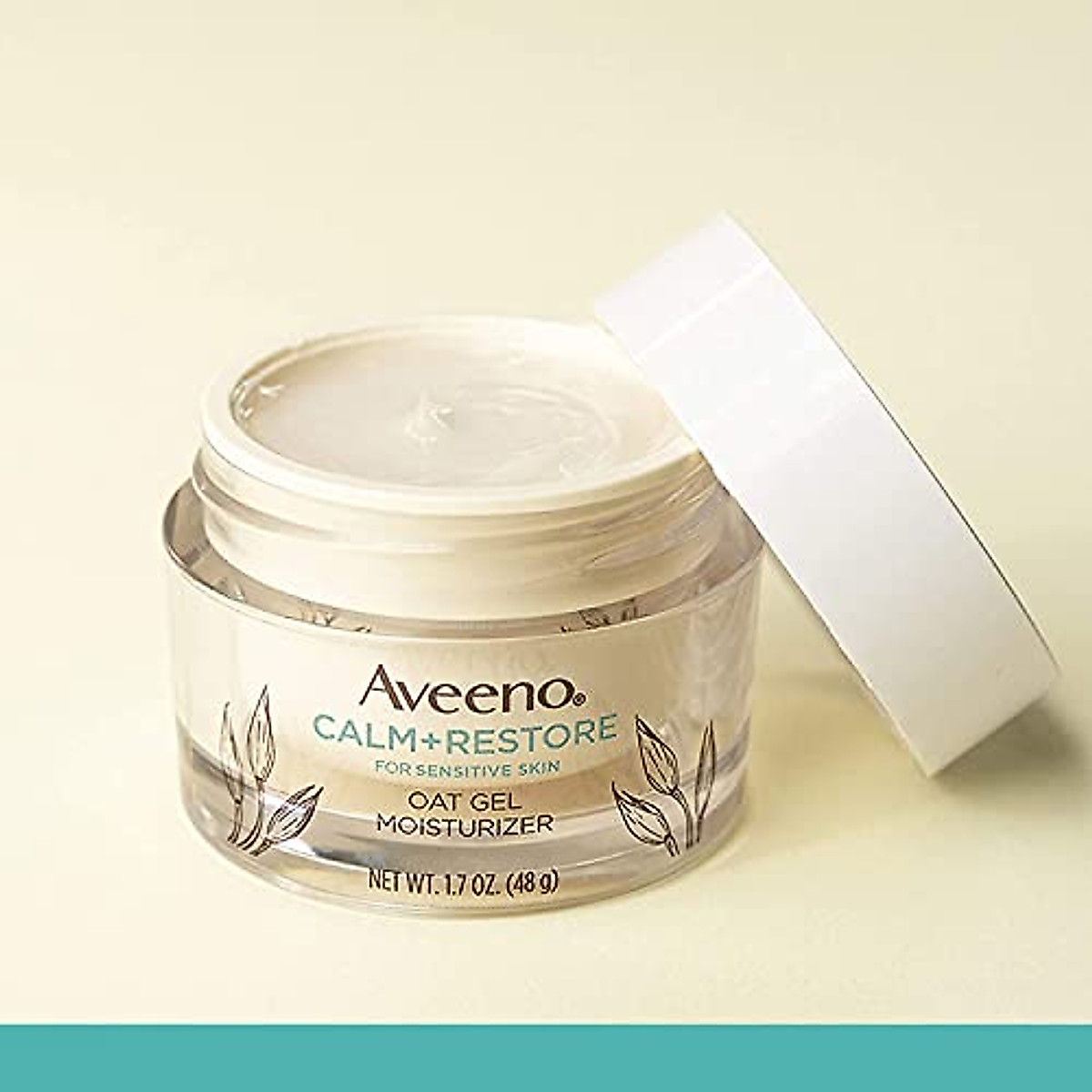 Aveeno Calm + Restore Oat Gel Facial Moisturizer Cream For Sensitive Skin Paraben-Free, 48g & Body Scrub 2fl oz Combo (FFP Packing)