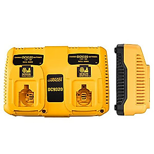 YEX-BUR 7.2V-18V Dual Battery Charger DC9320 Replacement for Dewalt 18V 14.4V 12V 9.6V 7.2V NiCd NiMh XRP Battery DC9098 DC9099 DW9099 DC9096 DW9094 DW9072 DW9062 DW9057 Fast Charger