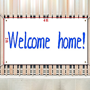 Large Banners and Signs Blank Banner Polyester Oxford Cloth Sublimation Banner with Hanging Rope for Indoor Wall Outdoor Easy Hang Signs DIY Banner Signs for Business Office (White,2 x 4 Feet)