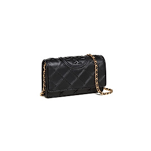 Tory Burch Women's Fleming Soft Chain Wallet, Black, One Size