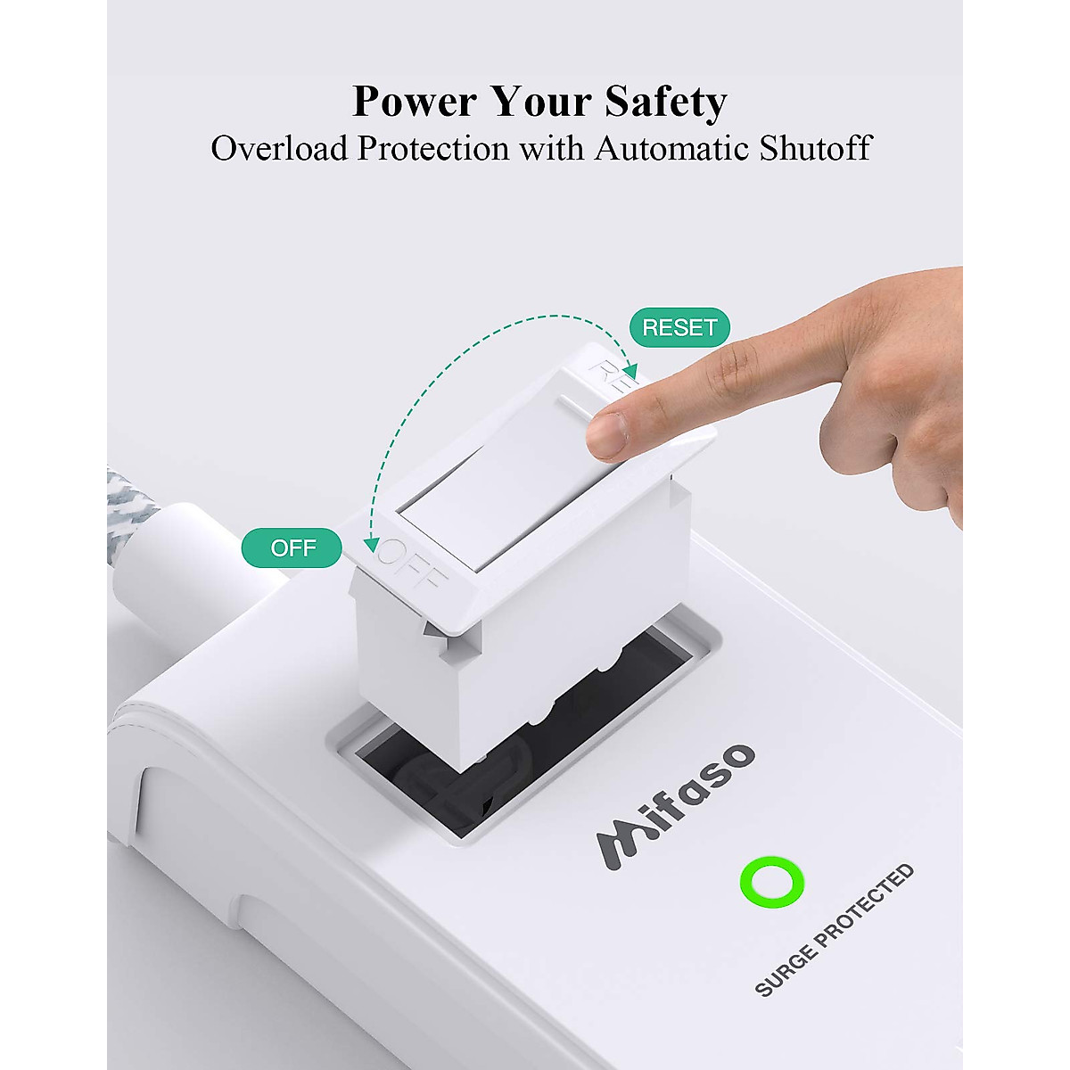 2 Pack Power Strip - 12FT Long Extension Cord, Surge Protector with 6 Outlets and 2 USB Charging Ports, Flat Plug Overload Protection, (1625W/13A/900J), Wall Mount for Home Office and Dorm, ETL Listed