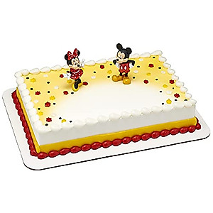 DecoSet® Disney Mickey Mouse and Minnie Mouse Cake Topper, 2-Piece Topper Set, Durable Food-Safe Plastic