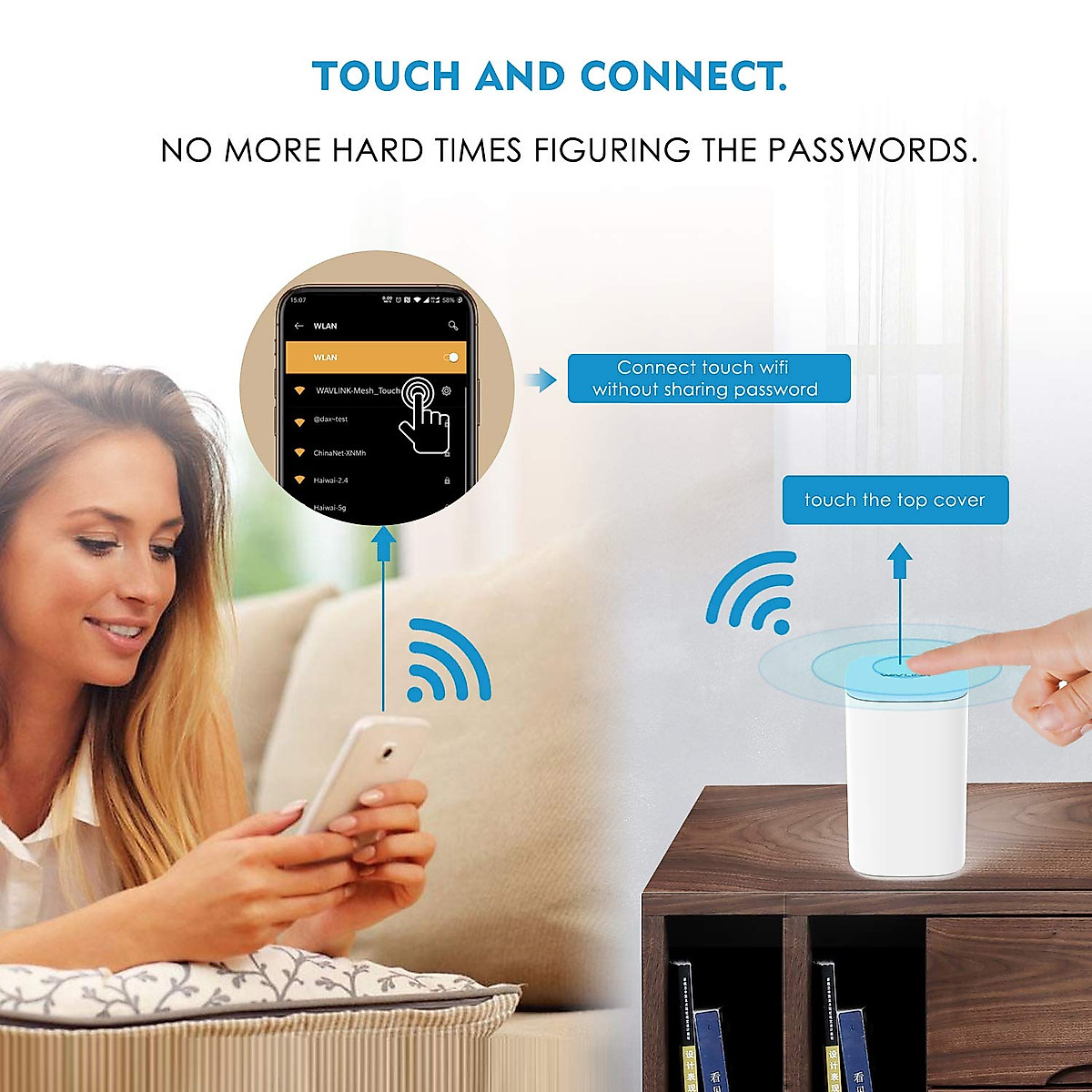 WAVLINK Whole Home Mesh WiFi System -Tri-Band AC3000 Router & Extender Replacement Covers up to 5,000 sq. ft., 2-Pack Includes 1 Router & 1 Extender