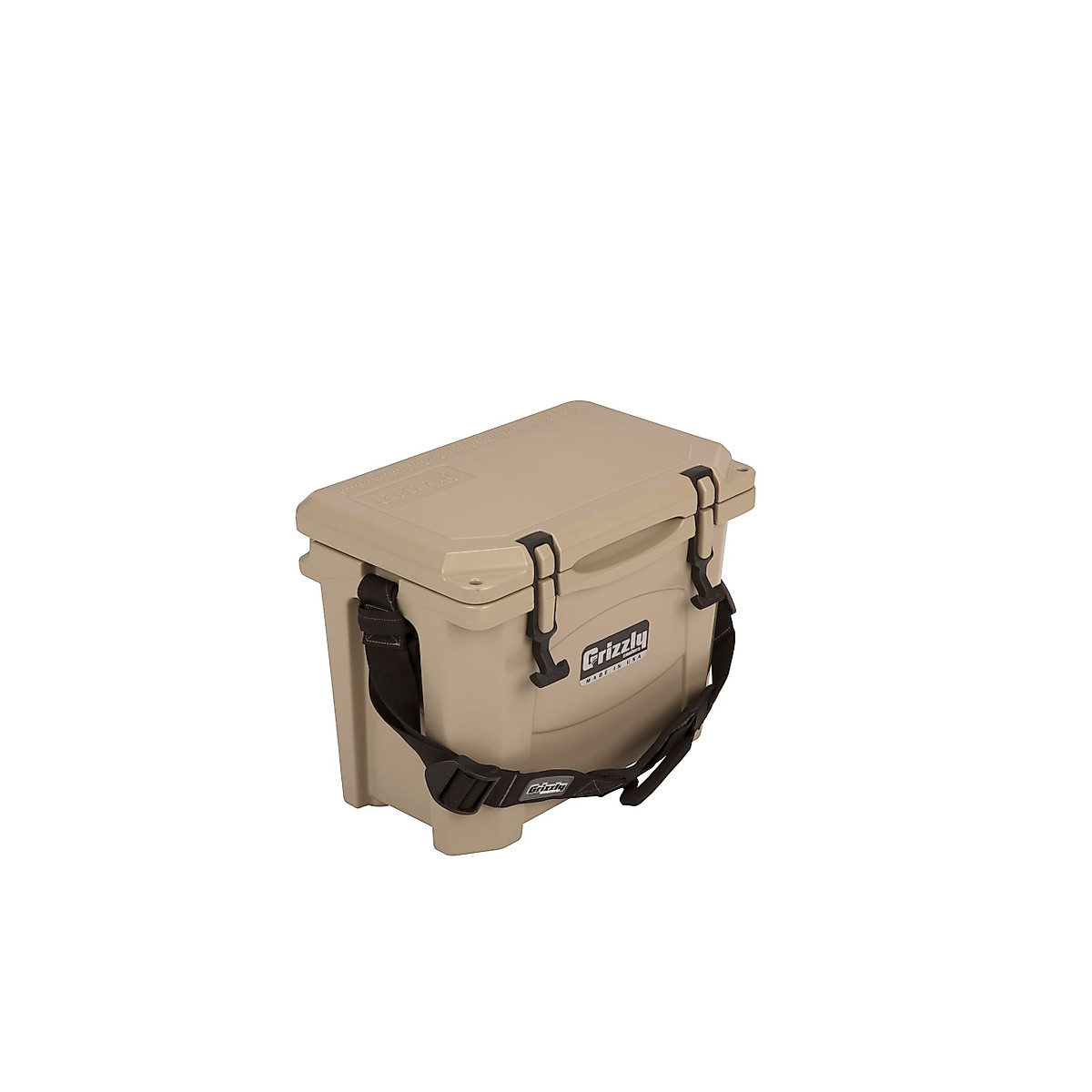 Grizzly 15 Cooler | 15 qt Ice Chest Durable Rotomolded Insulated | Made in USA | Warranty for Life | For Beach Boat Camping Fishing Hunting | G15 | Tan