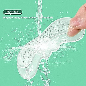 2Pcs of Transparent Invisible Self-Adhesive Gel Heel Pads: Non-Slip Cushion Grip Inserts for High Heels and Shoes