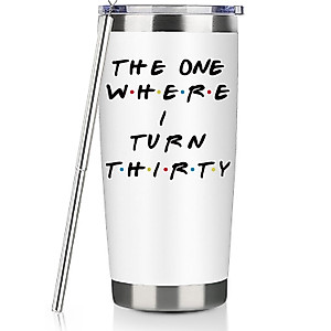 30th Birthday Gifts For Her 30th Birthday Gifts For Women 20oz Travel Tumbler Happy 30 Year Old Bday Presents For 1994 Born Woman Female Friend Sister White Turn Thirty Wine Cup With