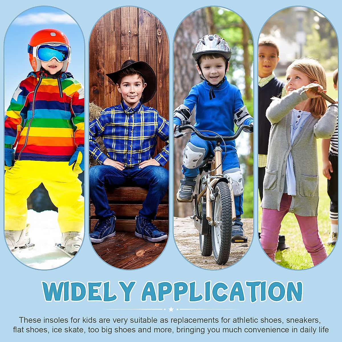 2 Pair Winter Shoe Insoles for Kids Wool Fleece Insoles Sheep Wool Shoe Insert Fluffy Wool Flat Brioche for Sneakers and Boots, Warm and Soft, Beige