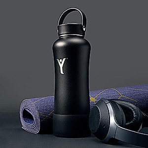 DYLN Protective Silicone Large Bottom Guard for 40 oz DYLN Wide Mouth Alkaline Water Bottles | Anti-Slip & Flexible Boot | Doubles as a Pet Dog Bowl | Black