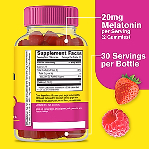 WellYeah Melatonin Gummies 20mg | Sleep Support | Maximum Strength Melatonin 20mg Gummies for Adults | Fast Dissolved | Great Berry Flavor | 60 Count | Vegan, Non GMO