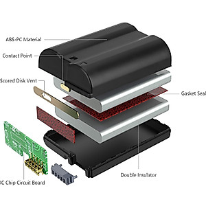 EN-EL15 Battery Pack, LP 2-Pack EN-EL15 EN EL15a Rechargable Li-ion Replacement Battery Compatible with Nikon D7500, D7200, D7100, D7000, D850, D750, D500, D810a, D810, D800e, D800, D610, D600 & More