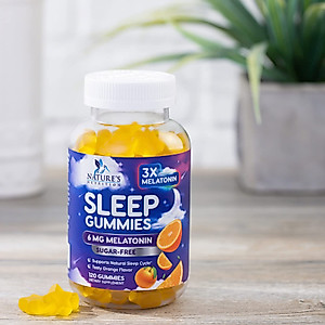 Melatonin Sleep Gummies Sugar Free - 6 mg Natural Melatonin Sleep Gummies for Adults, Extra Strength Sleep Gummy Supplements, Occasional Sleeping Support Supplement, Gomitas para Dormir - 120 Gummies