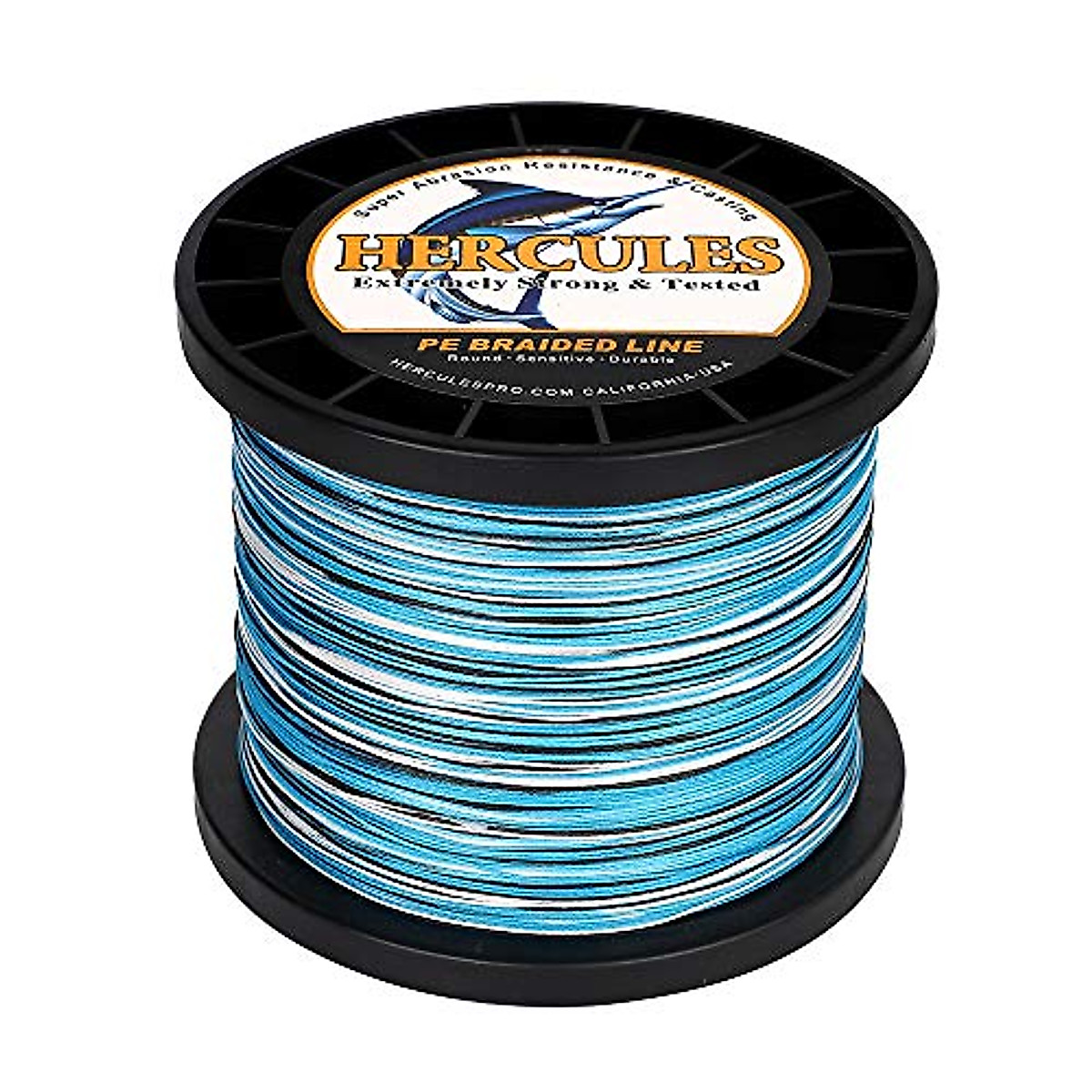 HERCULES Super Cast 1000M 1094 Yards Braided Fishing Line 30 LB Test for Saltwater Freshwater PE Braid Fish Lines Superline 8 Strands - Blue Camo, 30LB (13.6KG), 0.28MM