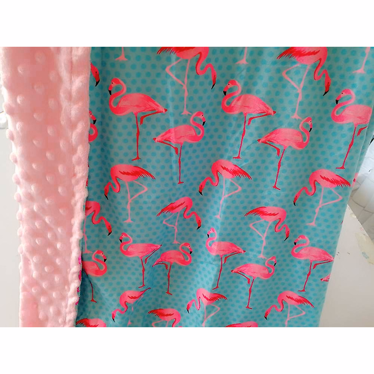 illikkuyax Baby Receiving Blanket, 30 x 47 Inches Plush Blanket with Double Layer Dotted Backing, Cozy Minky Fleece Flamingo Baby Blanket for Newborn Boys, Girls