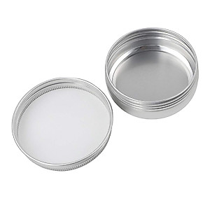 Moretoes 48 Pack 2 Oz Metal Round Tins Aluminum Tin Cans Containers with Screw Lid for Salve, Spices or Candies