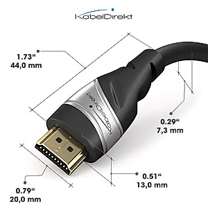 KabelDirekt – 10K & 8K HDMI Cable, HDMI 2.1b – 5ft, Available in 1.5-15ft – Certified, Developed in Germany (Ultra High Speed HDMI 2.1 Cable, for PC and PS5/Xbox, Monitor or TV – Silver/Black)