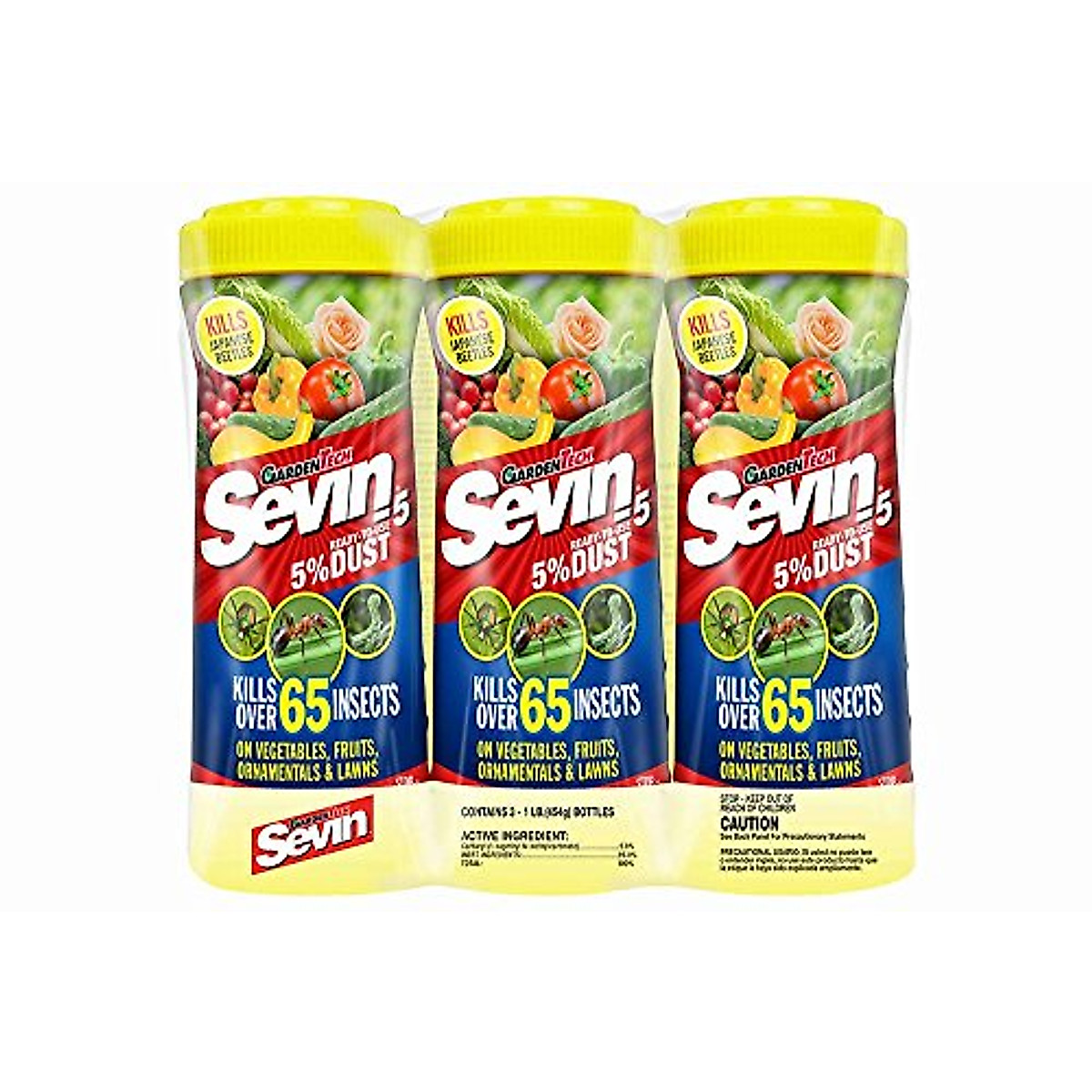 Sevin Ready-to-Use 5 Percentage Dust, 3 Pack, 1 LB Each