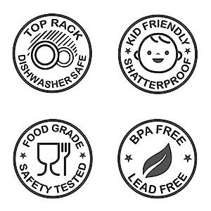 KLIFA- RIPPLE- 16 ounce, Set of 6, Acrylic Tumbler Drinking Glasses Cups, BPA-Free, Stackable Plastic Drinkware, Dishwasher Safe, Clear