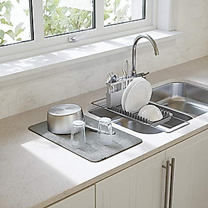 Umbra UDry Over The Sink Dish Drying Rack, Charcoal