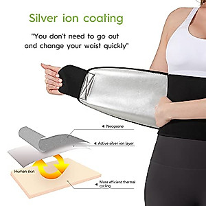 Portzon Waist Trainer for Women Weight Loss, Waist Trimmer Sweat Belt for Women Men Stomach Trainer for Women Sauna Belt Tummy Toner Low Back and Lumbar Support Sauna Suit Effect