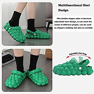 LACADER Massage Bubble Slides Slippers for Women Men, Funny Non-slip Spa Slipper Beach Pool Quick Dry Slide Sandals for Indoor Outdoor, Bubble Slides Multi-function with Heel