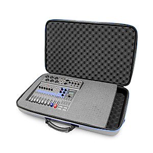 CASEMATIX Music Equipment Mixer Case Compatible with Zoom LiveTrak L-8 Podcast Mixer or PodTrak P8 Recorder and Microphone Accessories - Includes DJ Equipment Gig Bag Travel Case Only