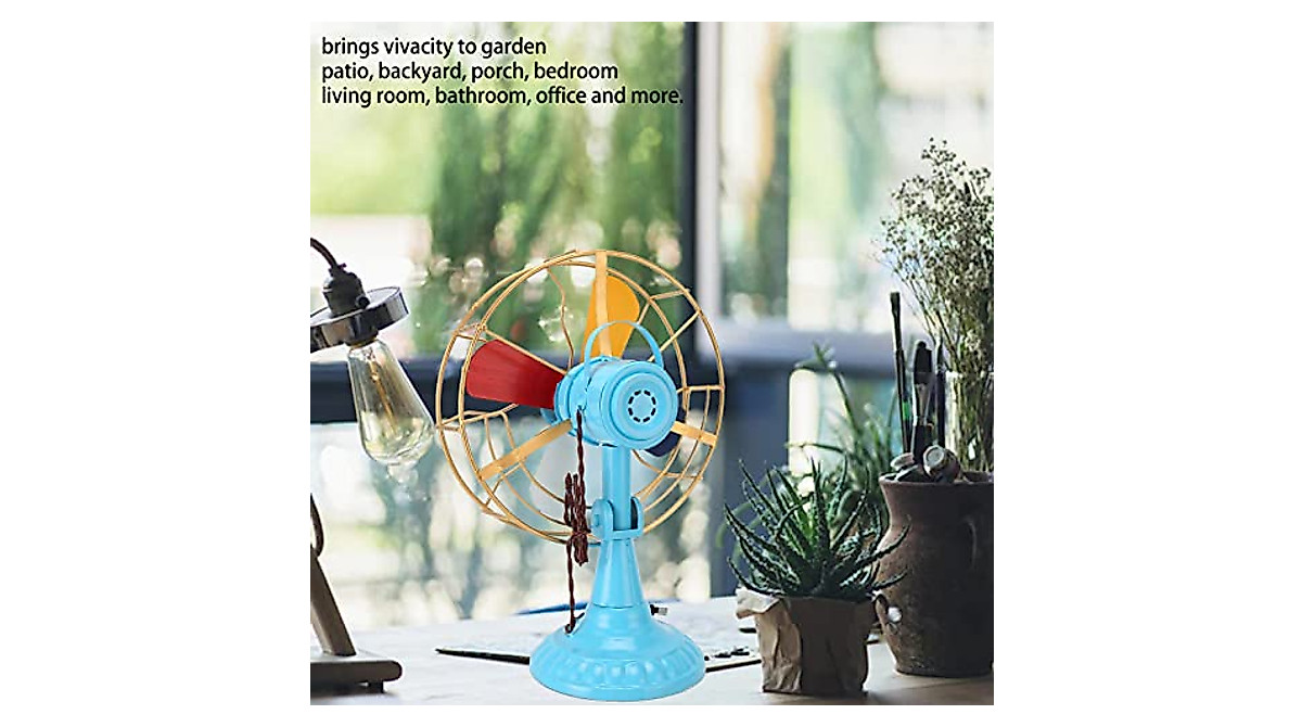 Ozgkee Vintage Table Fan Retro Style Exquisite Colors Durable Metal ...