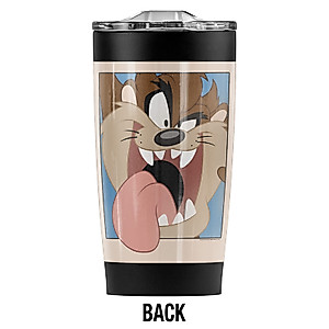 Logovision Looney Tunes Taz Closeup Stainless Steel Tumbler 20 oz Coffee Travel Mug/Cup, Vacuum Insulated & Double Wall with Leakproof Sliding Lid | Great for Hot Drinks and Cold Beverages