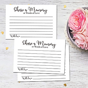 BUTIKUMI Share a Memory Cards, Funeral Guest Book, Memory Card for Celebration of Life, Graduation, Wedding, Retirement, Going Away Party, Pack of 50, 4x6 Inch 1