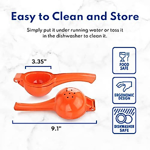 New Star Foodservice 42863 Enameled Aluminum Orange Squeezer, Orange