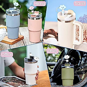 6pcs Straw Covers Cap for Stanley Cup,Cute Cloud Silicone Straw Tip Covers for Stanley 30 & 40 Oz Tumbler with Handle (Cloud)