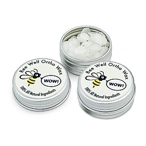 Bee Well Ortho Wax | Pure | All Natural Extra Firm Braces Wax | Protect, Prevent & Relieve Orthodontic Braces Discomfort & Mouth Pain | 2 Recyclable Jars | 150 Total Pieces of Wax for Braces